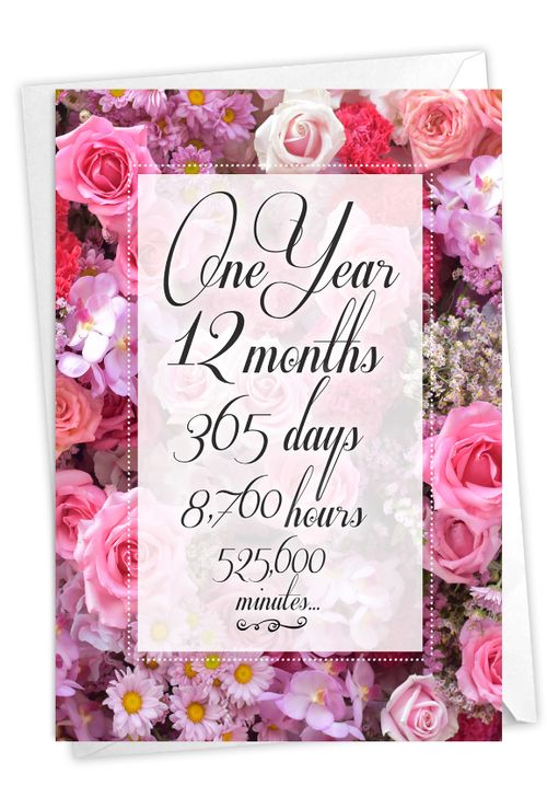 1 Year Time Count: Creative Milestone Anniversary Printed Card