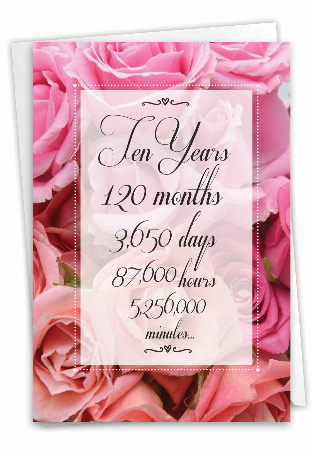 10 Year Time Count: Stylish Milestone Anniversary Card