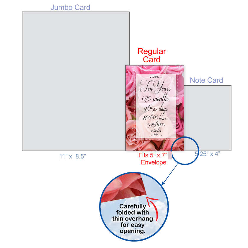 10 Year Time Count: Stylish Milestone Anniversary Card