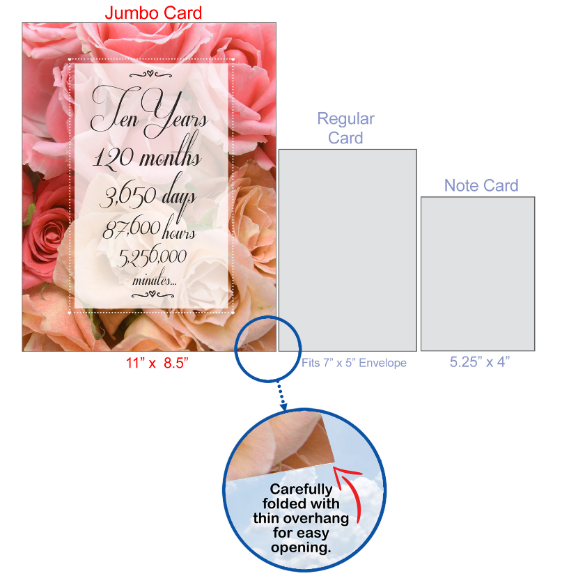 10 Year Time Count: Milestone Anniversary Large Card