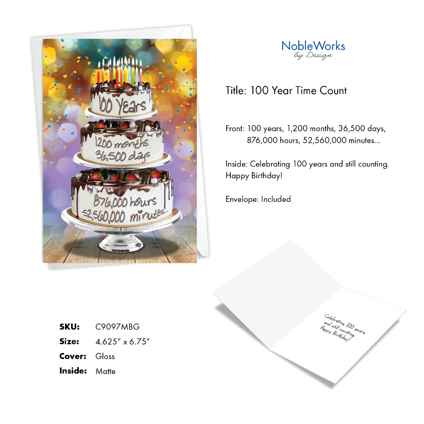 100 Year Time Count: Milestone Birthday Greeting Card