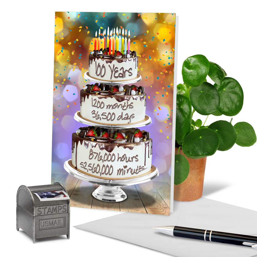 100 Year Time Count: Milestone Birthday Greeting Card