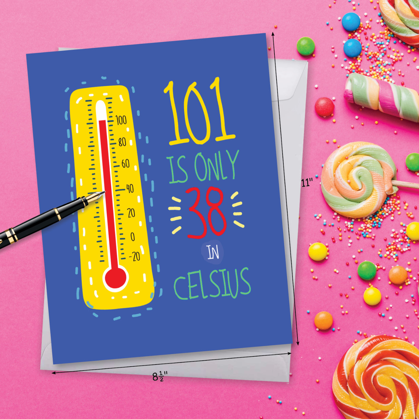 101 In Celsius: Funny Milestone Birthday Extra Large Card