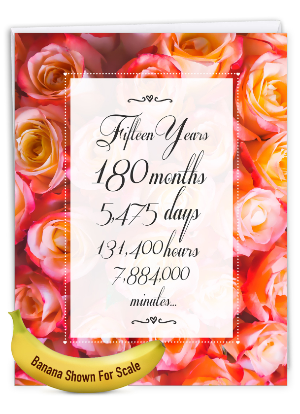 15 Year Time Count: Large Milestone Anniversary Card
