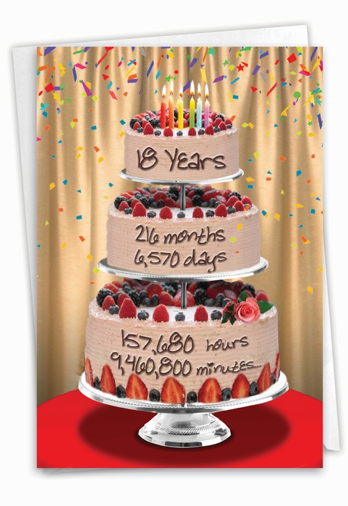 18 Year Time Count: Hysterical Milestone Birthday Greeting Card