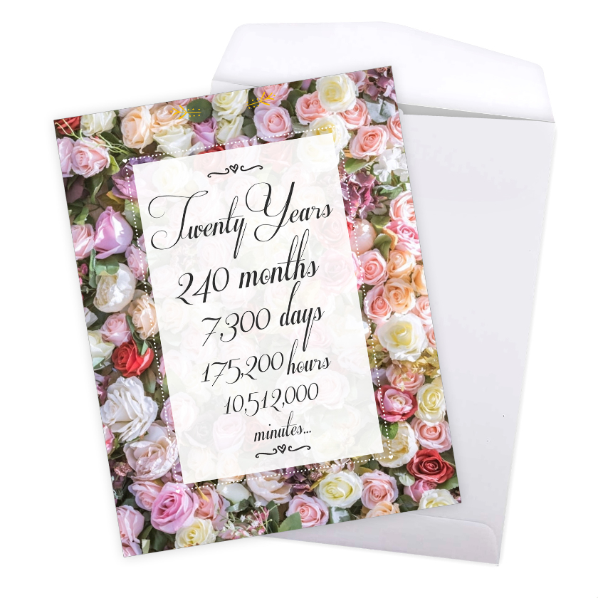 20 Year Time Count: Milestone Anniversary Large Card