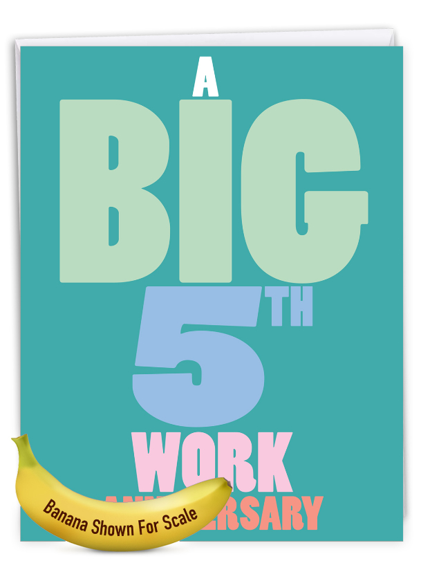 5 Years At Work: Milestone Anniversary Large Greeting Card