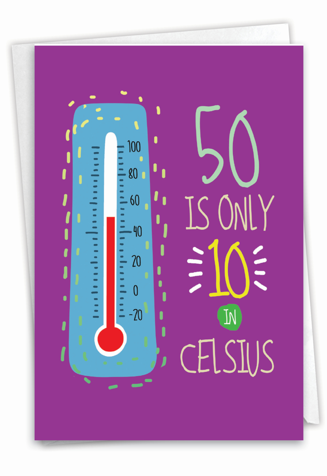 50 In Celsius: Funny Milestone Birthday Greeting Card