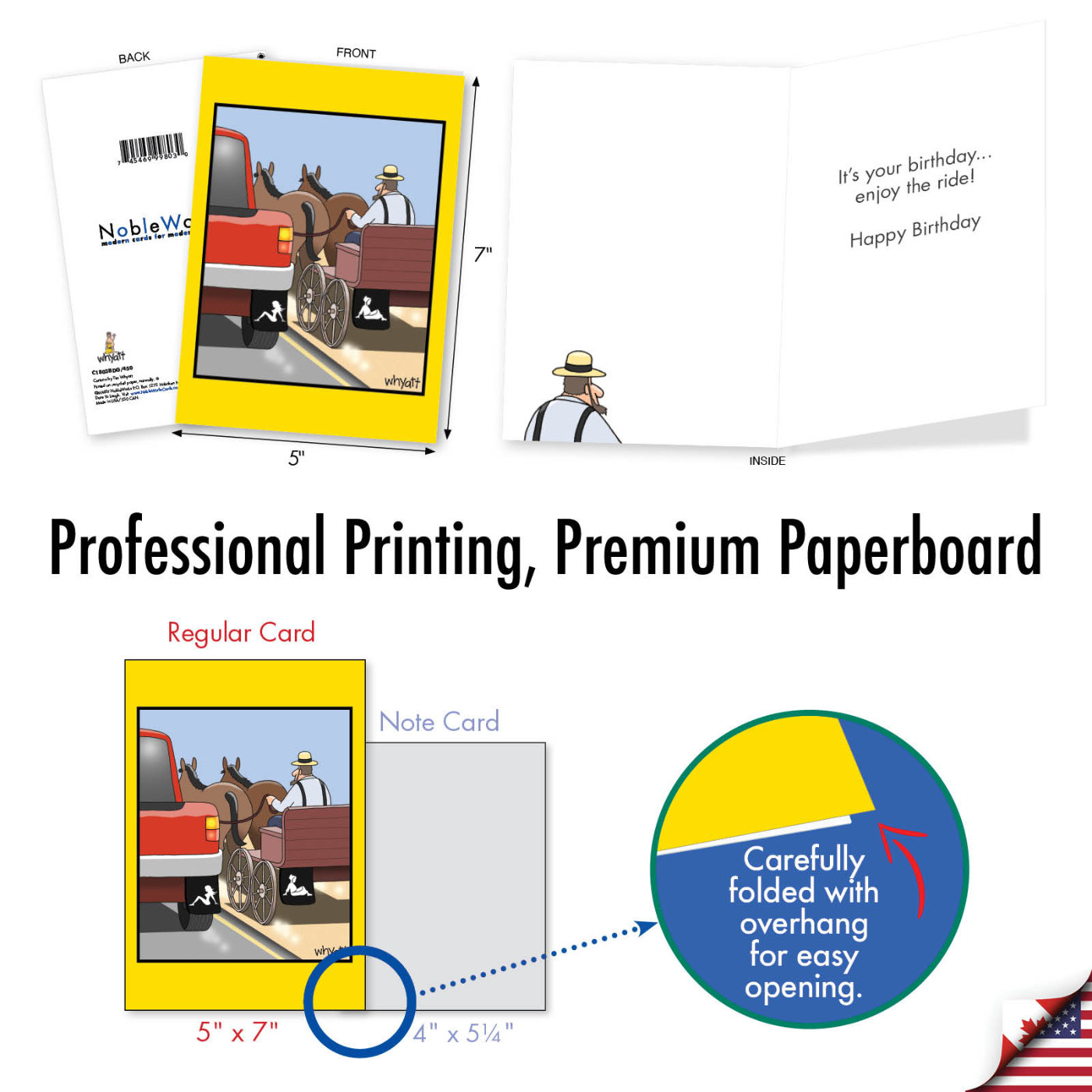 Amish Mudflap: Humor Birthday Greeting Card - Horse