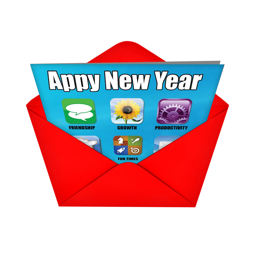 Appy New Year Red Rocket Joke Greeting Card