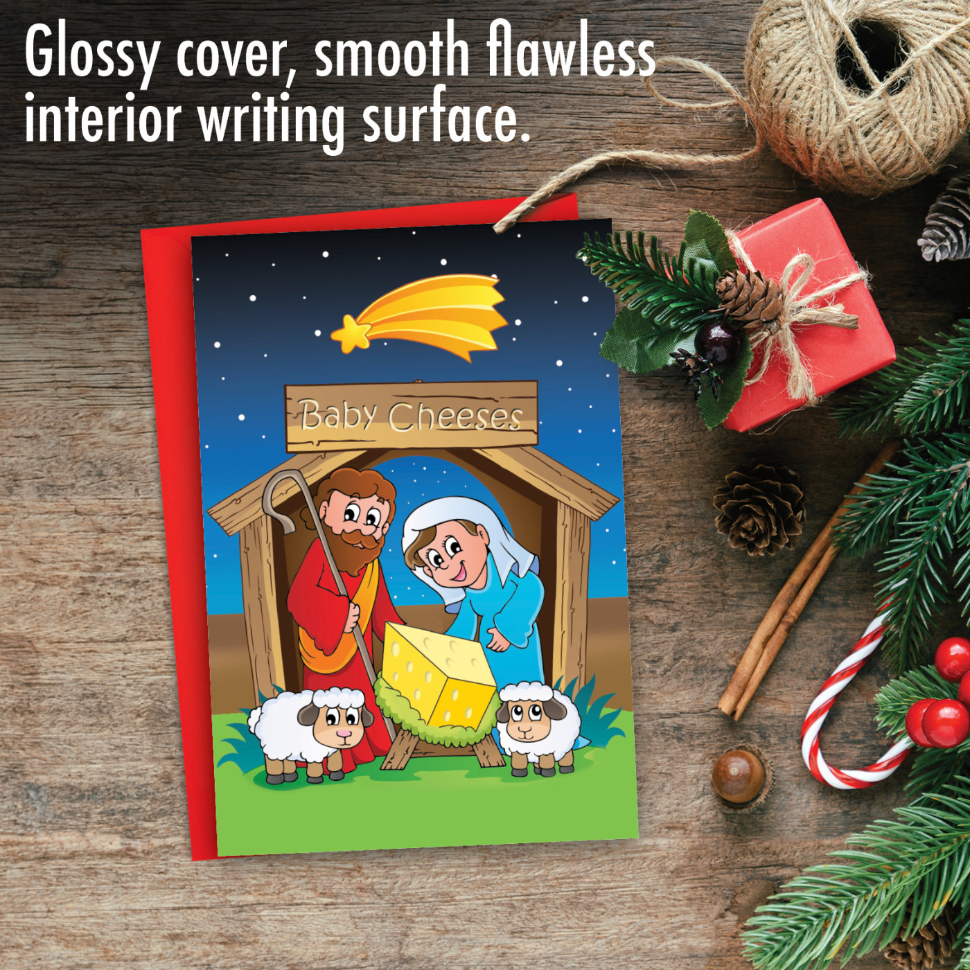 Baby Cheeses: Funny Christmas Card - Sheep