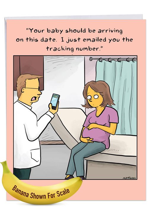 Baby Tracking Number: Baby Jumbo Printed Greeting Card
