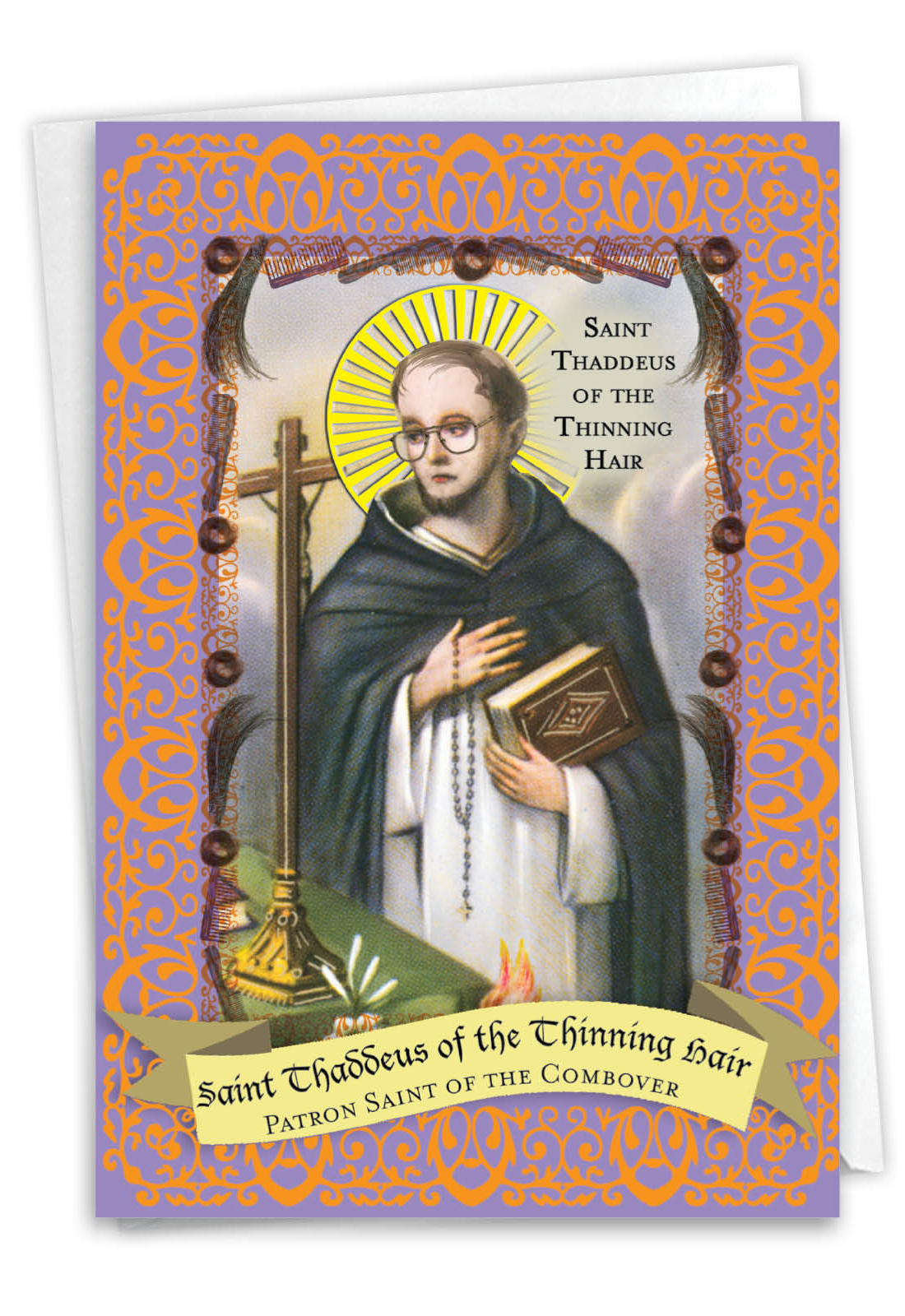 Bald Saint: Humor Birthday Father Card for Men