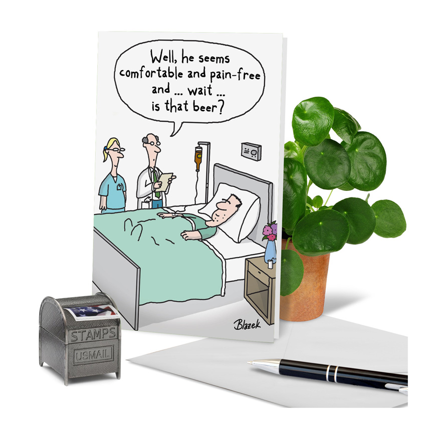 Beer Drip: Hysterical Get Well Printed Greeting Card