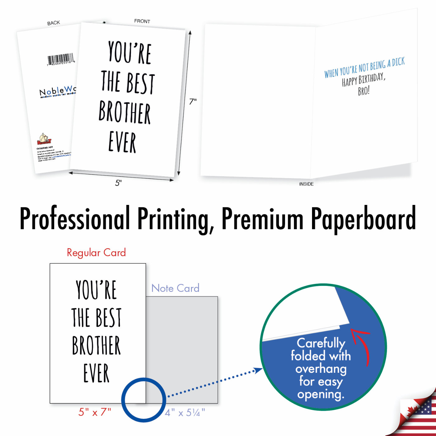 Best Brother Ever: Humor Birthday Brother Greeting Card for Men