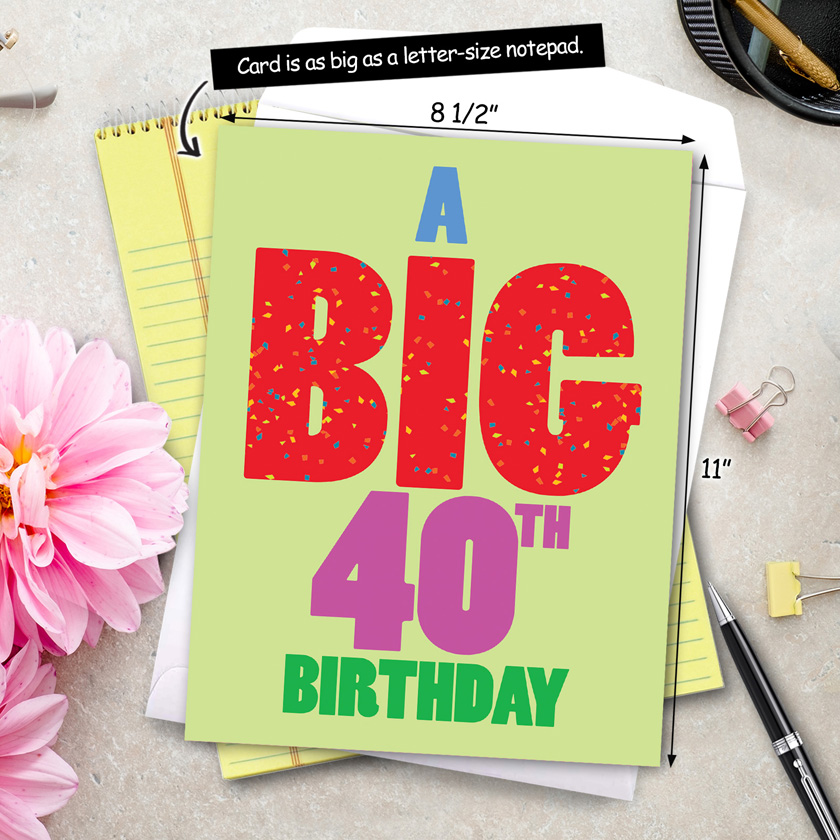 Big 40 Birthday Big Ones Birthday Paper Card