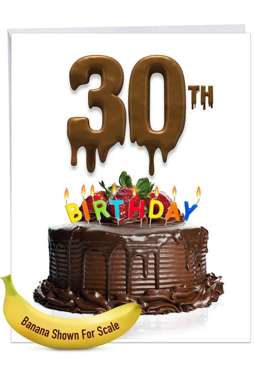 Big Day 30: Stylish Milestone Birthday Extra Large Paper Card