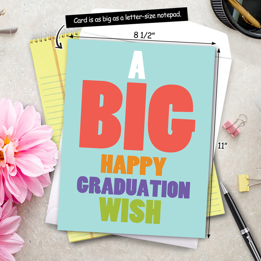 Big Graduation Wishes Graduation Paper Greeting Card