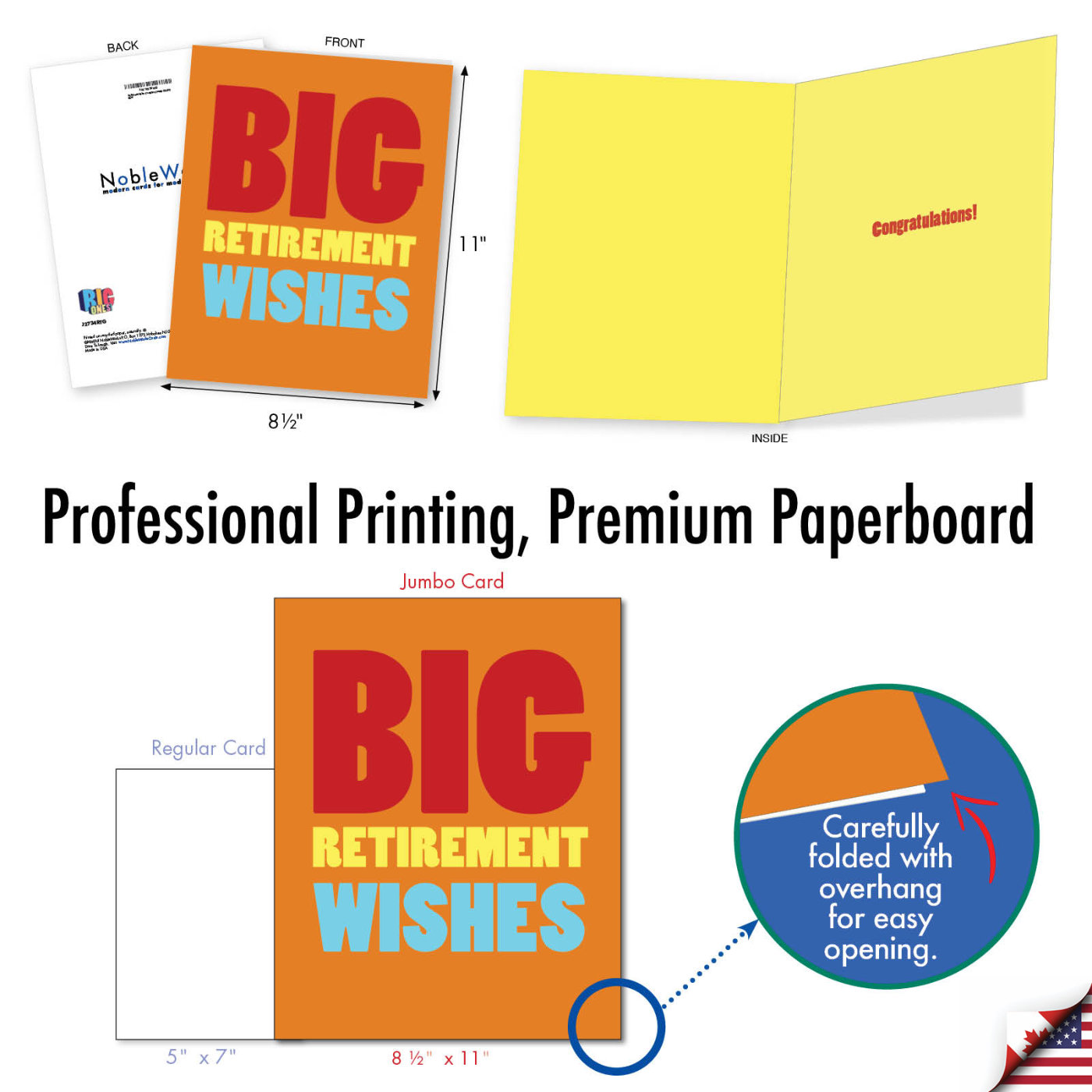 Big Retirement Wishes: Funny Retirement Jumbo Card