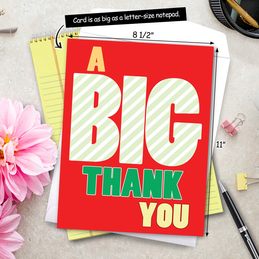 Big Thank You: Creative Christmas Thank You Blank Giant Card