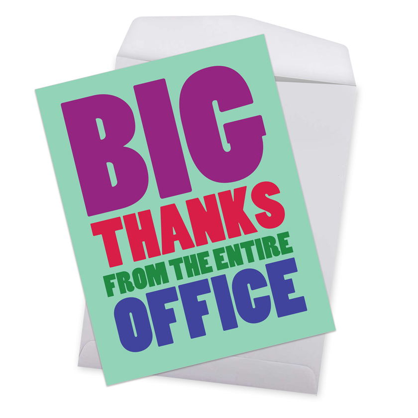 Big Thanks From The Office: Thank You Jumbo Greeting Card