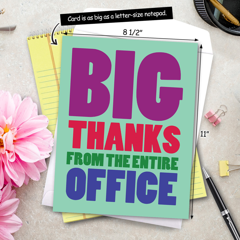 Big Thanks From The Office: Thank You Jumbo Greeting Card