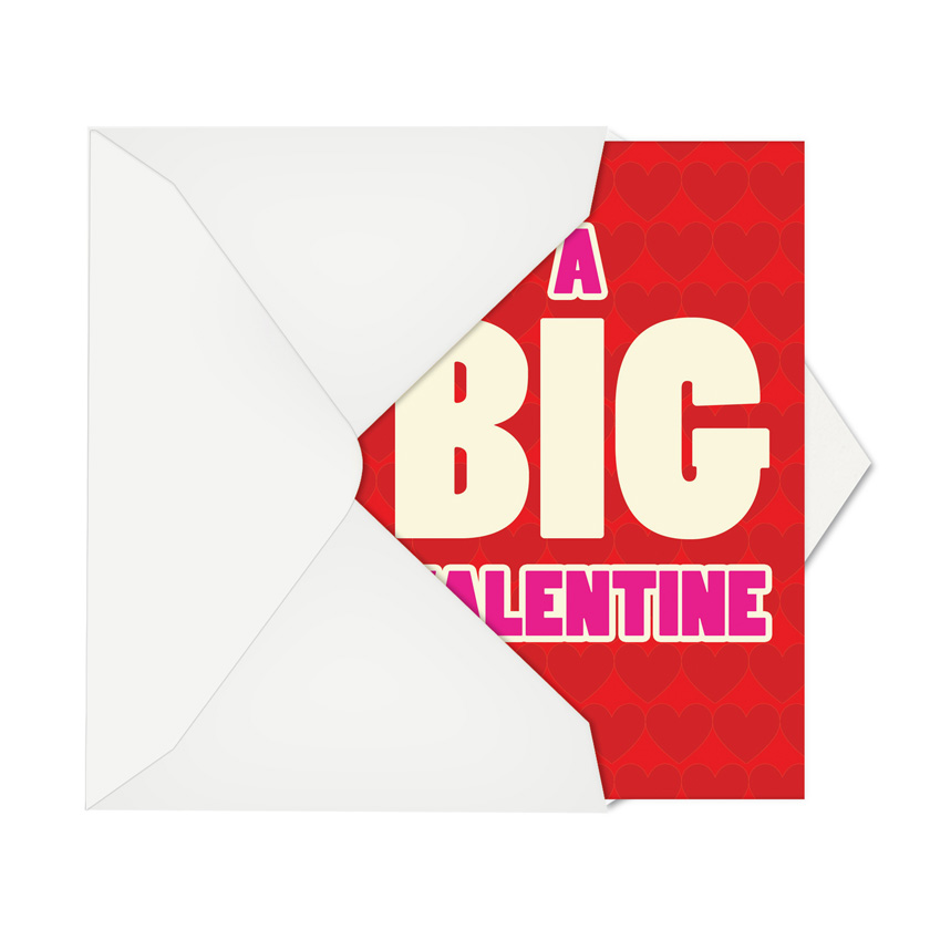 Big Valentine Big Ones Valentine's Day Paper Card By
