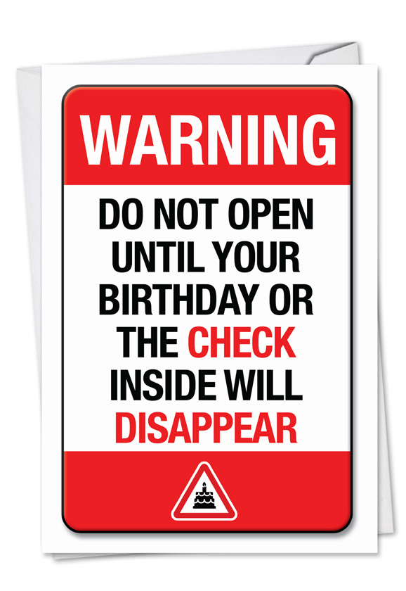 Birthday Warning Red Rocket Birthday Paper Card