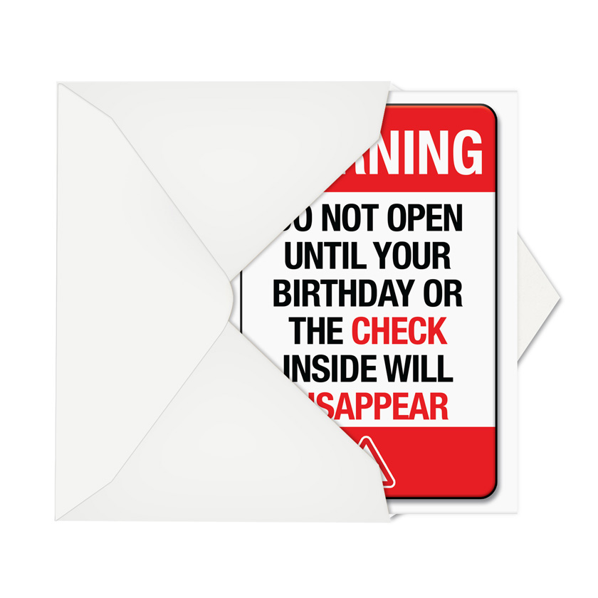 Birthday Warning Red Rocket Birthday Paper Card