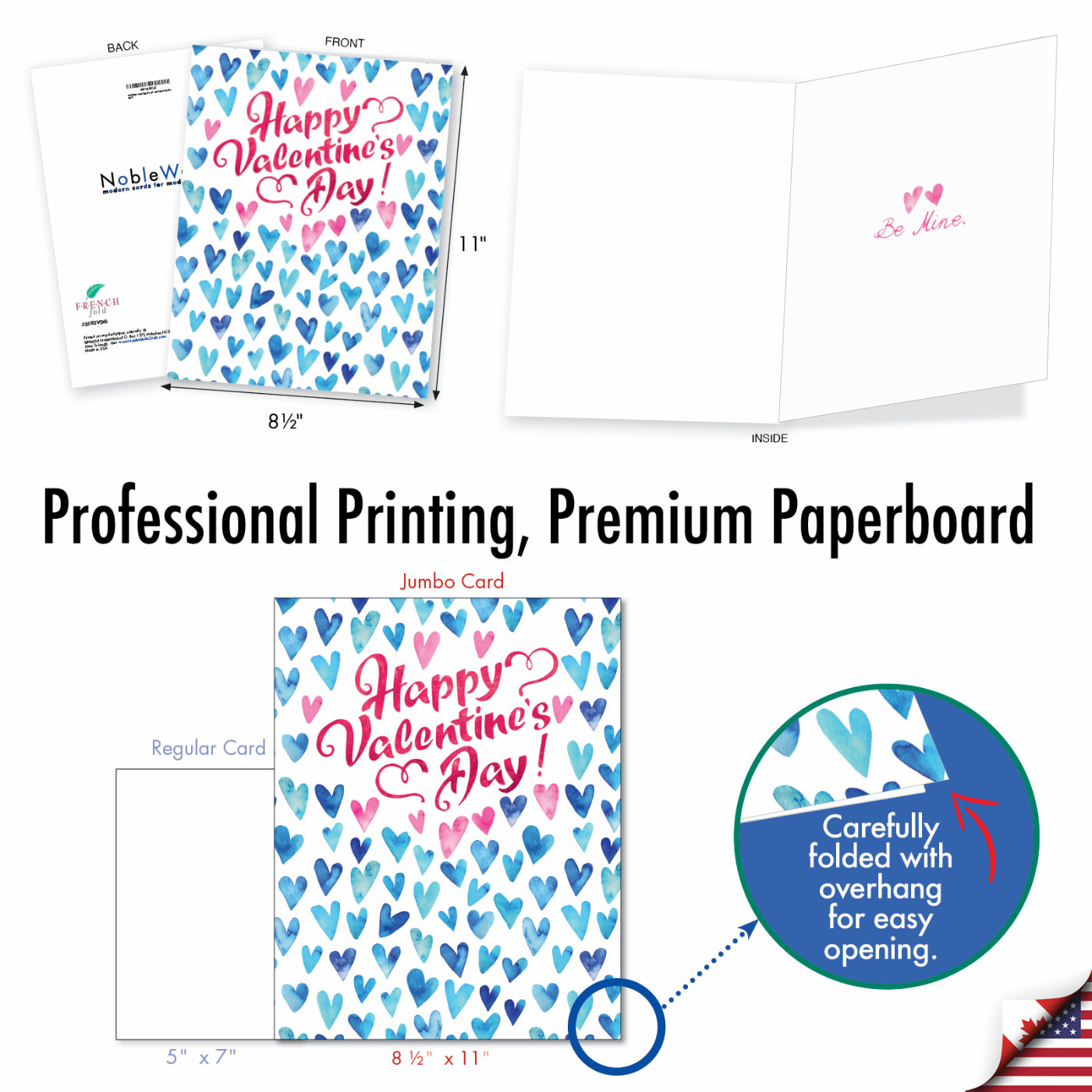 Blue Hearts: Stylish Valentine's Day Jumbo Greeting Card