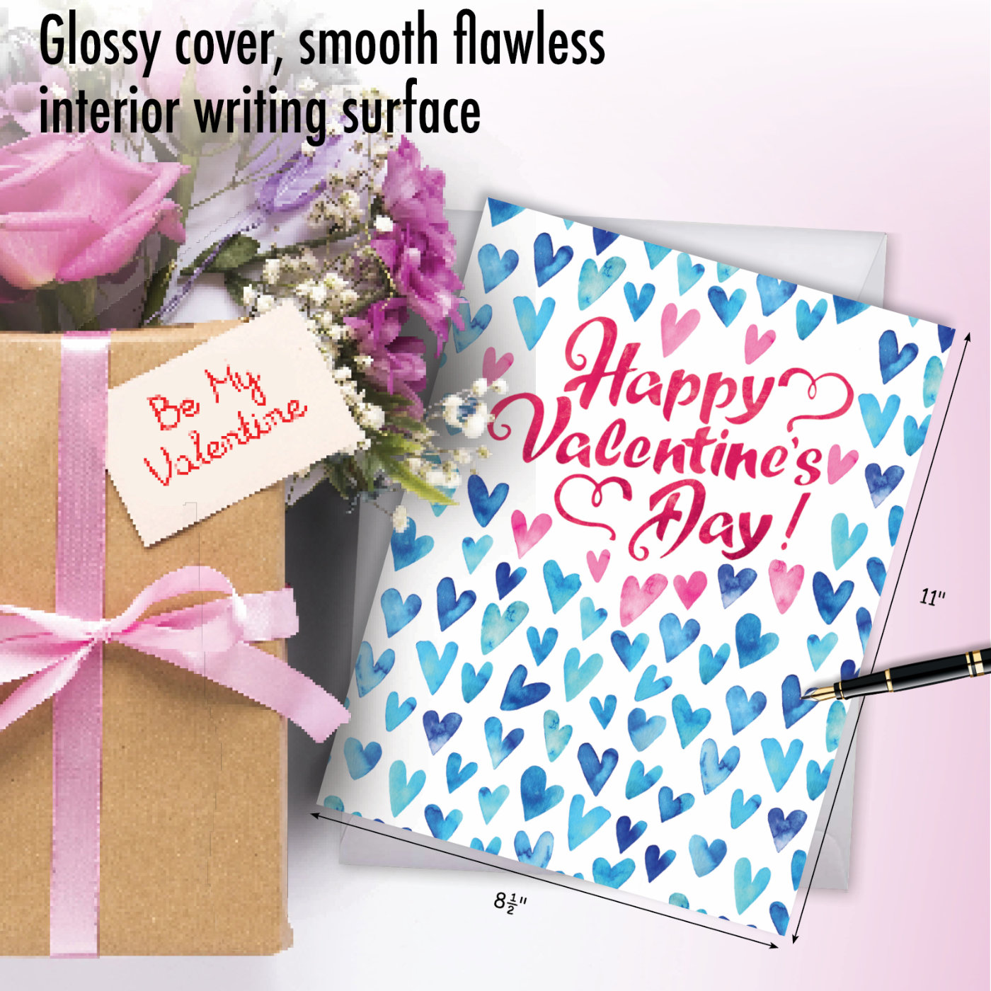 Blue Hearts: Stylish Valentine's Day Jumbo Greeting Card