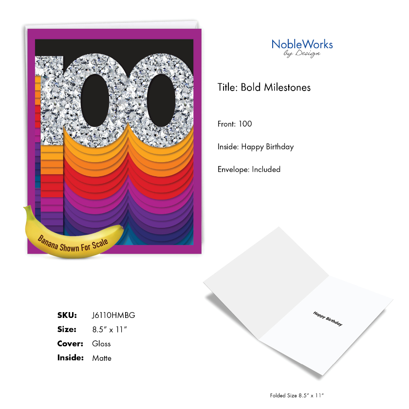 Bold Milestones - 100: Milestone Birthday Jumbo Paper Card