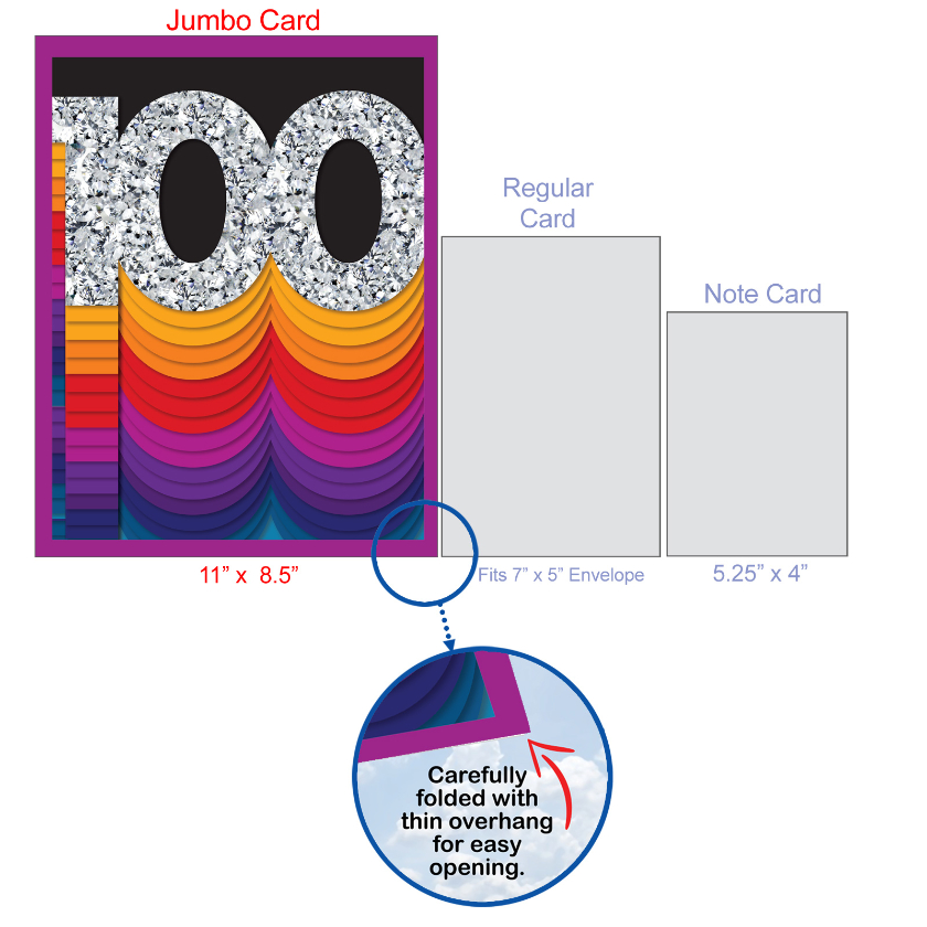 Bold Milestones - 100: Milestone Birthday Jumbo Paper Card