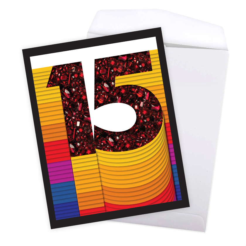 Bold Milestones - 15: Milestone Anniversary Large Paper Card