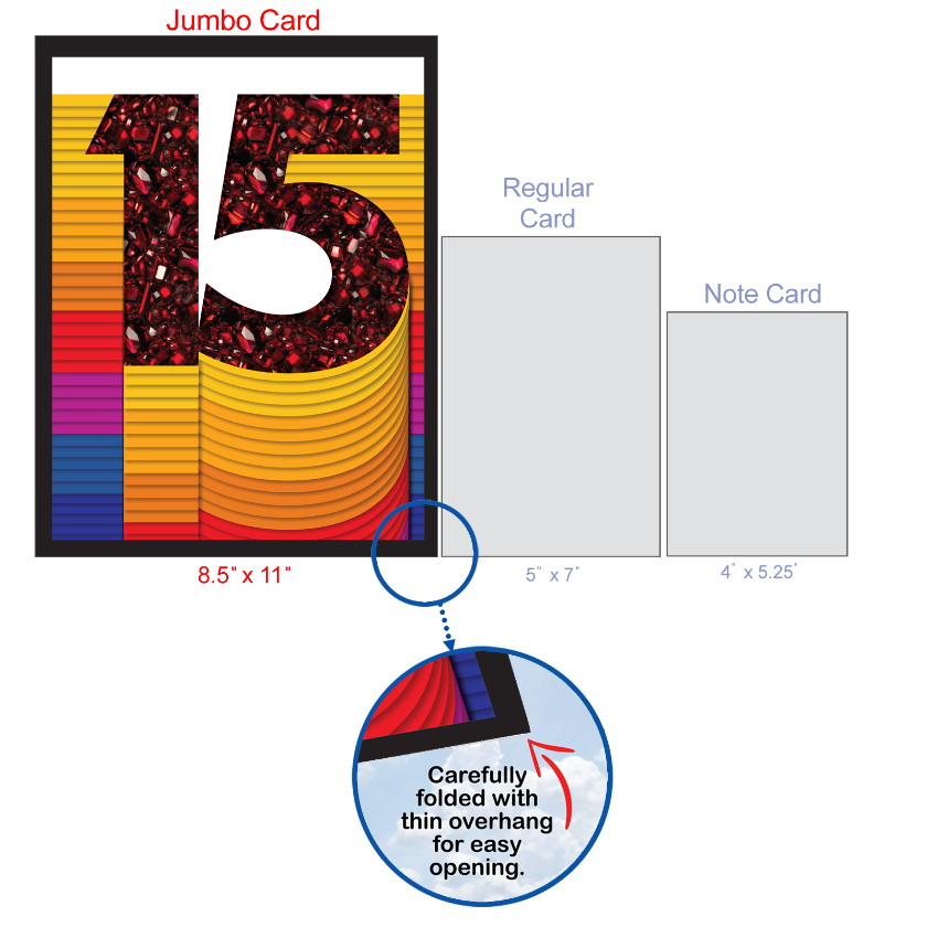 Bold Milestones - 15: Milestone Anniversary Large Paper Card