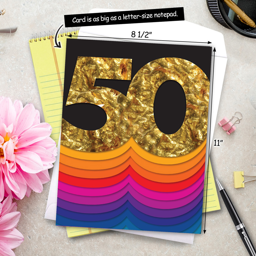 Bold Milestones - 50th Anniversary: Stylish Anniversary Big Card