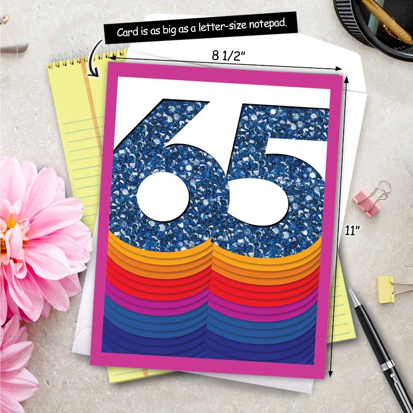 Bold Milestones - 65th Birthday: Humorous Big Card