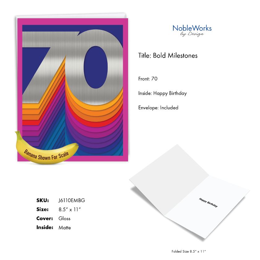 Bold Milestones - 70: Milestone Birthday Large Paper Card