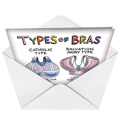 Bra Types: Funny Birthday Paper Greeting Card