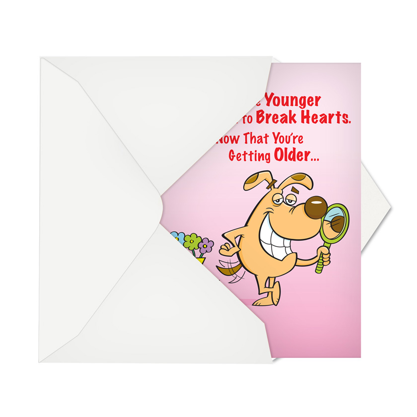 Break Hearts: Humorous Birthday Paper Card