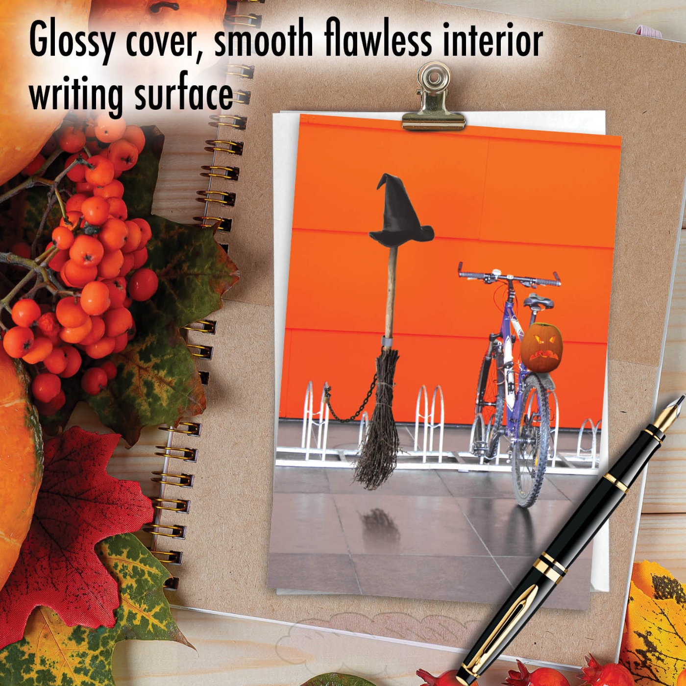 Broom Bicycle Rack: Funny Halloween Card