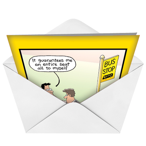 Funny Jesus T Shirt At Bus Stop Birthday Card