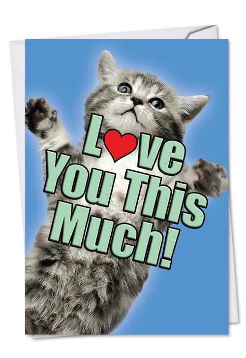 Cat Love You This Much: Stylish Anniversary Paper Greeting Card