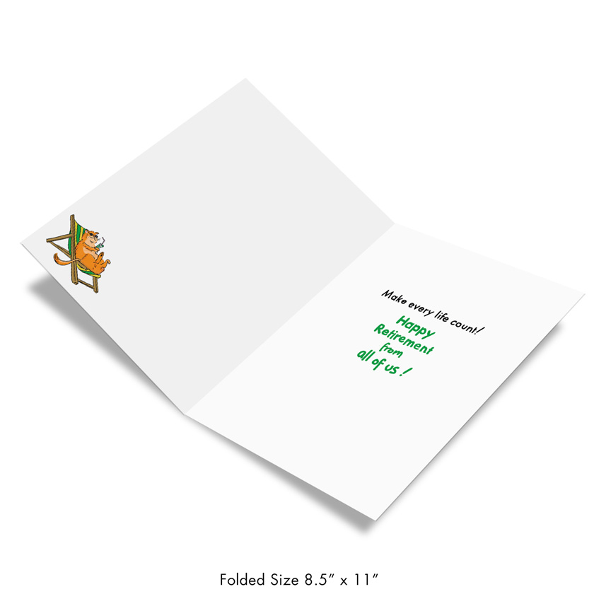 Cat Retirement: Hilarious Retirement Jumbo Printed Greeting Card
