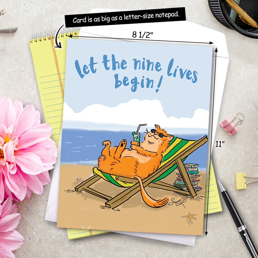 Cat Retirement: Hilarious Retirement Jumbo Printed Greeting Card