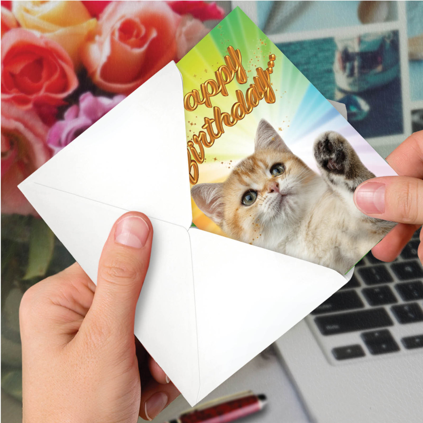 Happy Birthday Greeting Pop Up Cards Kitty Cat Birthday Wishes. Free ...
