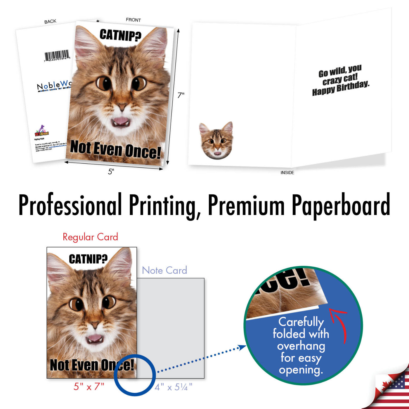 Catnip Not Even Once: Funny Birthday Card - Cat