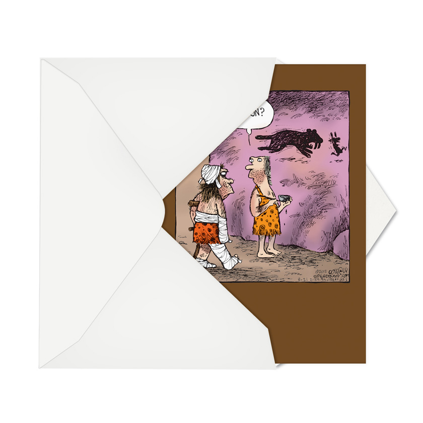 Caveman Drawing: Hilarious Birthday Printed Card
