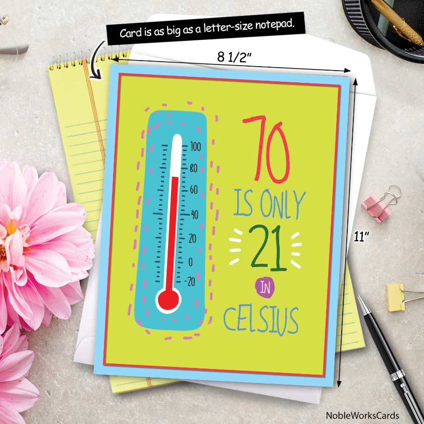 Celsius Milestones - 70: Funny Milestone Birthday Big Card