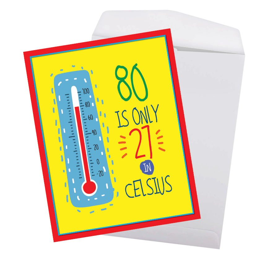 Celsius Milestones - 80: Hilarious Milestone Birthday Large Greeting Card